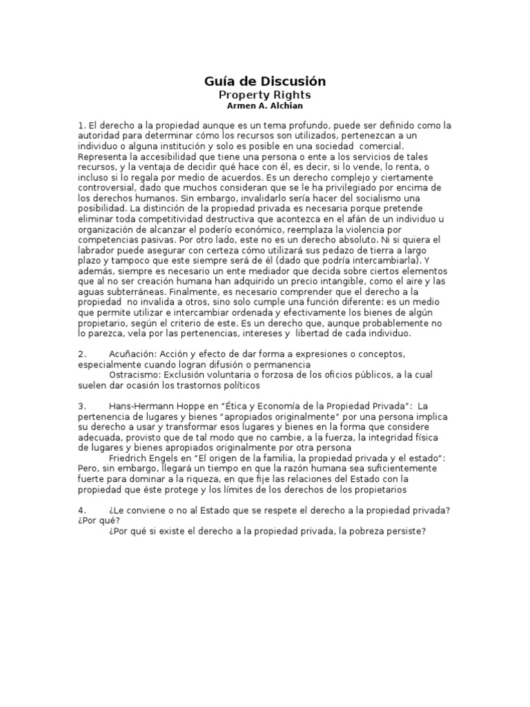 Guía de Discusión | PDF | Propiedad | Bienes