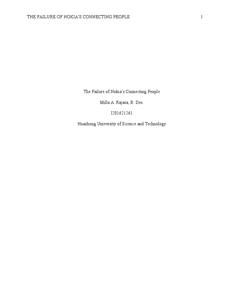 Nokia's Downfall: A Case Study | PDF | Nokia | Mobile Phones