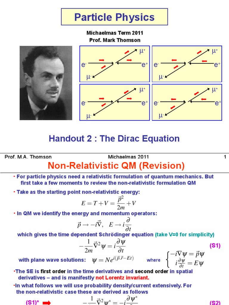 2.Dirac Equation | Spin (Physics) | Wave Function