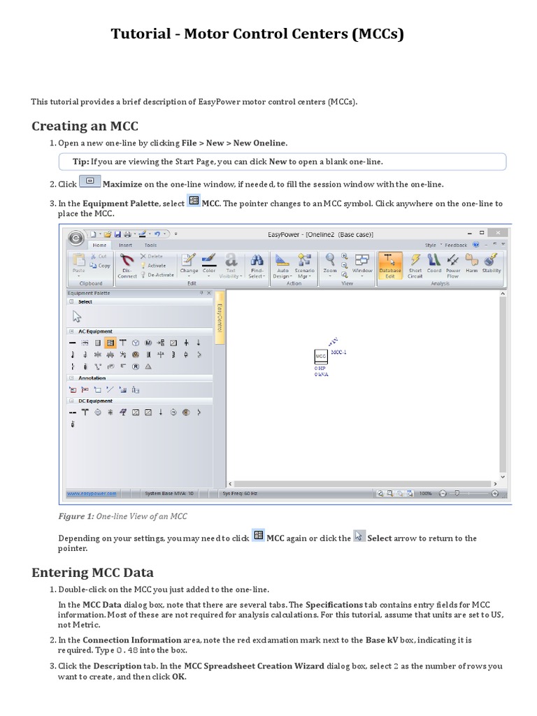Tutorial - Motor Control Centers (MCCS) | PDF | Spreadsheet | Library (Computing)