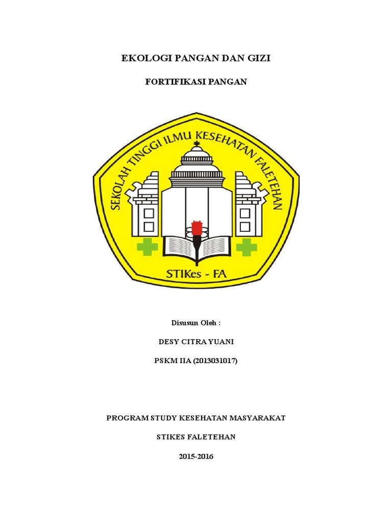 Ekologi Pangan Dan Gizi (Fortifikasi) | PDF