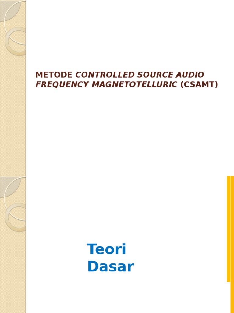 Controlled Source Audio Frequency Magnetotellurics | PDF | Physics ...
