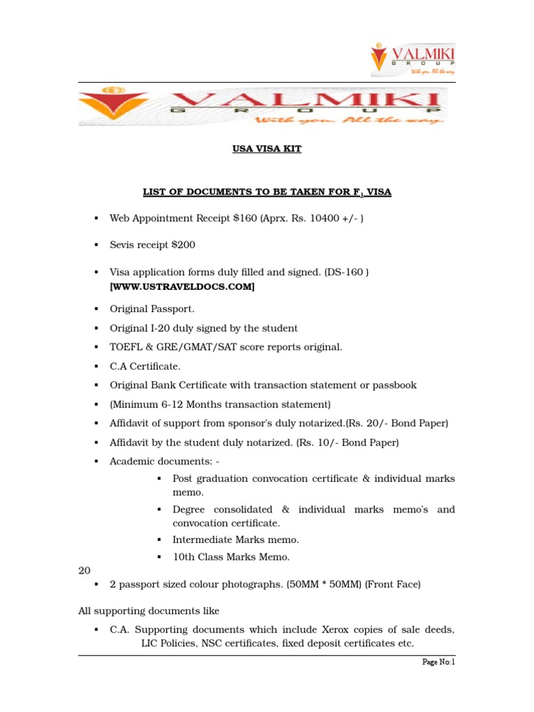 Usa Visa Kit | Download Free PDF | Travel Visa | Immigration