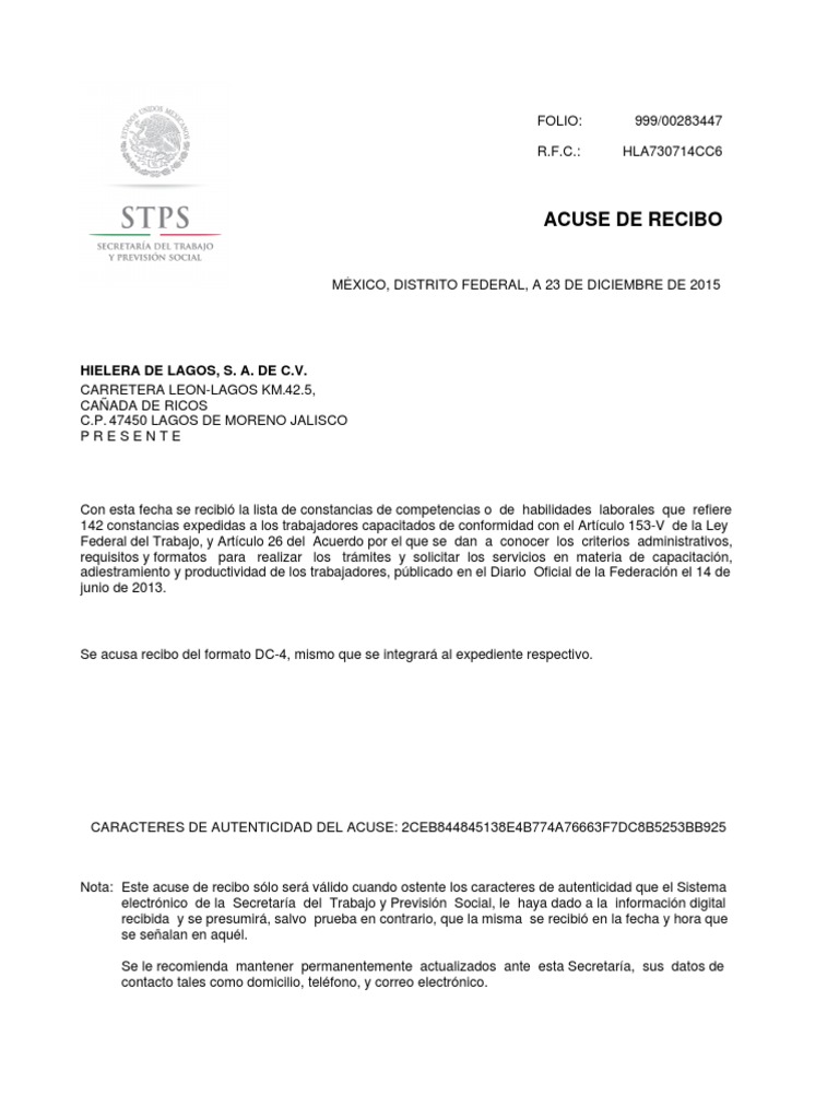 Formato DC4 999 - 00283447 | PDF