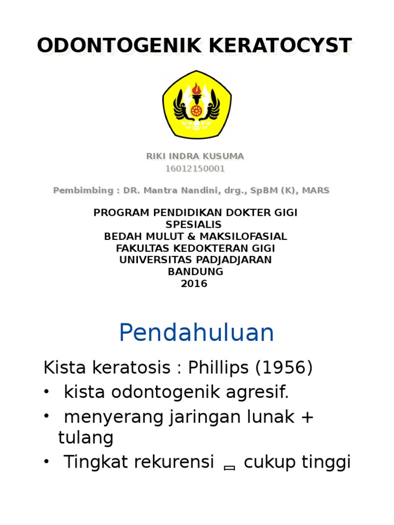 Odontogenik Keratokista | PDF | Pengembangan Diri | Kesehatan Holistik