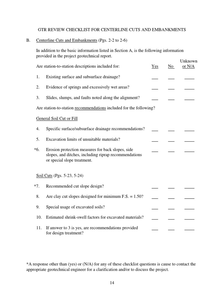 Center Embankment FHWA Checklist | PDF | Geotechnical Engineering ...