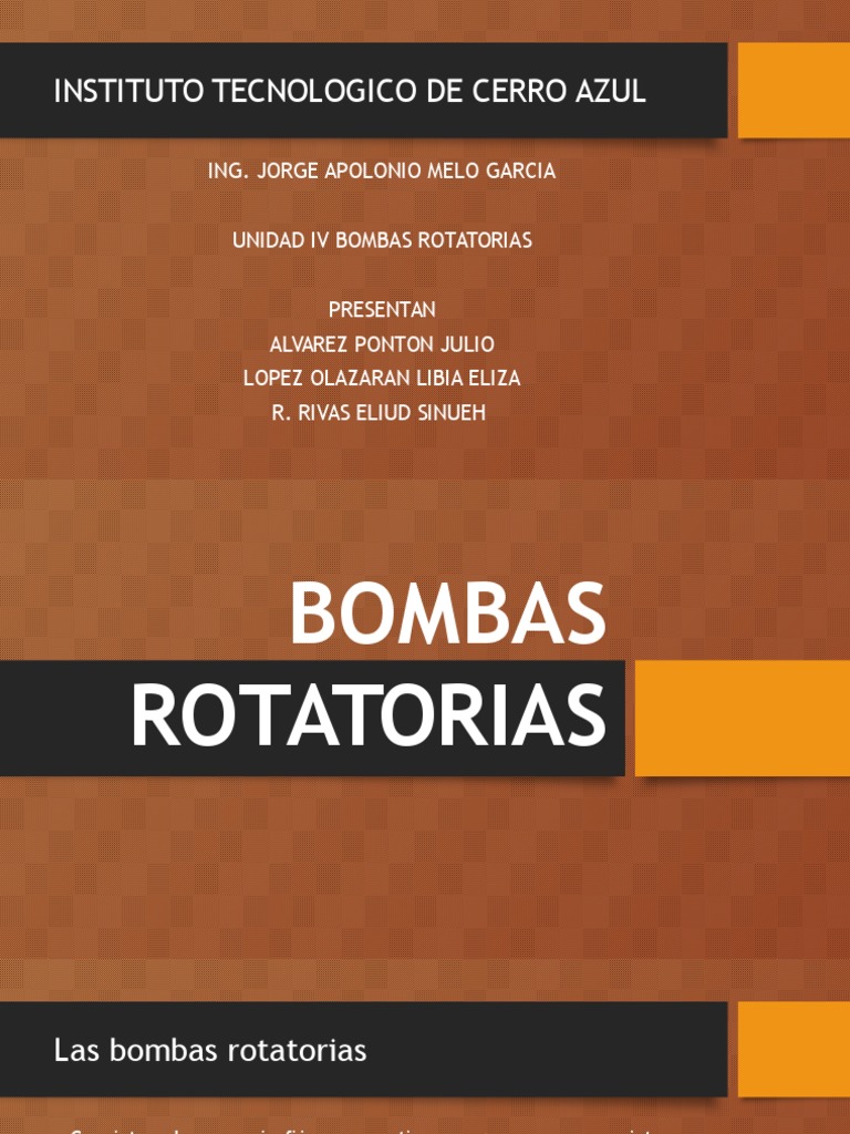 Bombas Rotatorias | PDF | Bomba | Engranaje