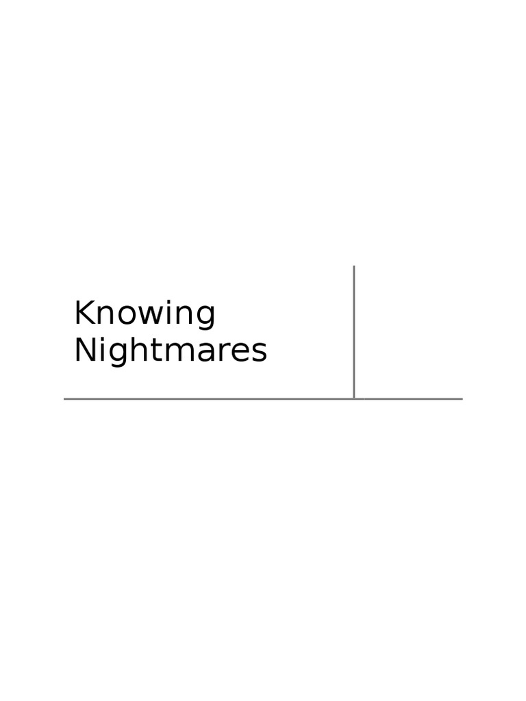 Knowing Nightmares | PDF
