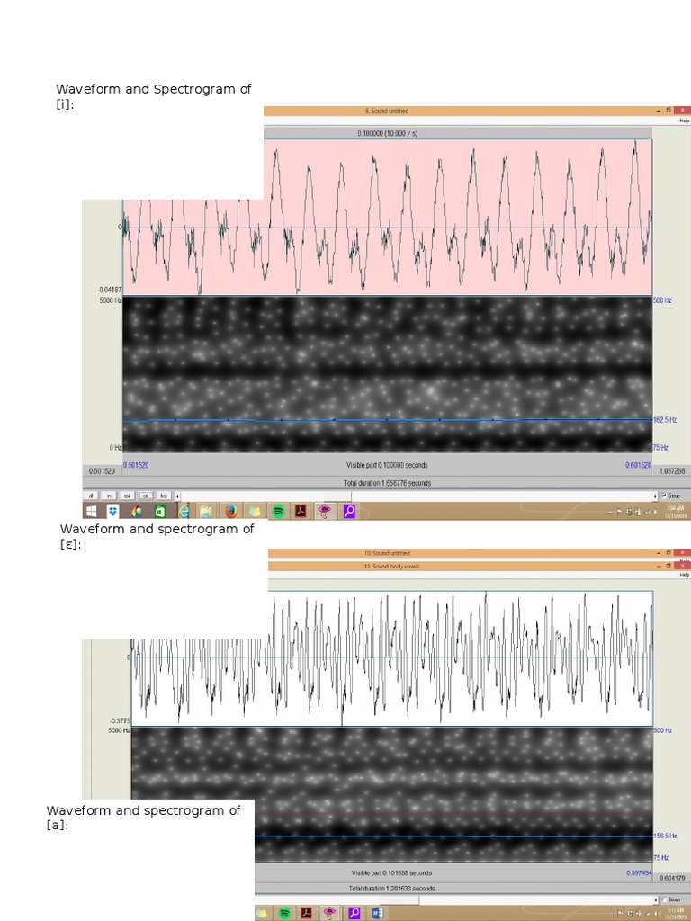 Waveforms & Spectrograms For Vowels | PDF | Science & Mathematics