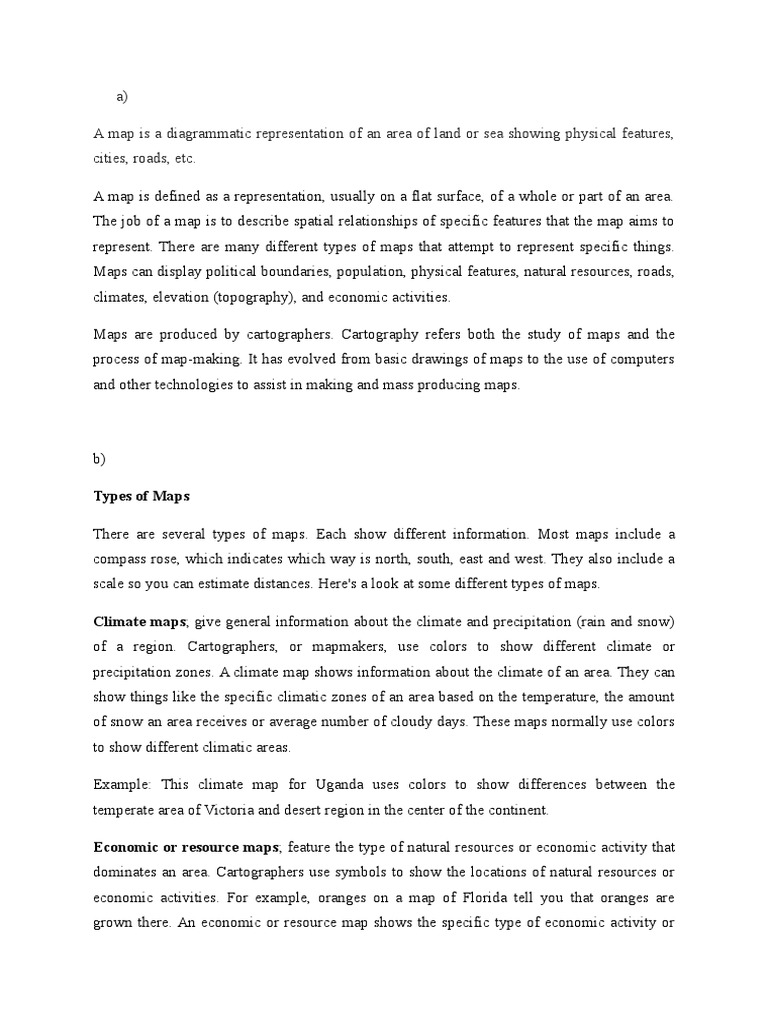 A Map Is A Diagrammatic Representation of An Area of Land or Sea ...