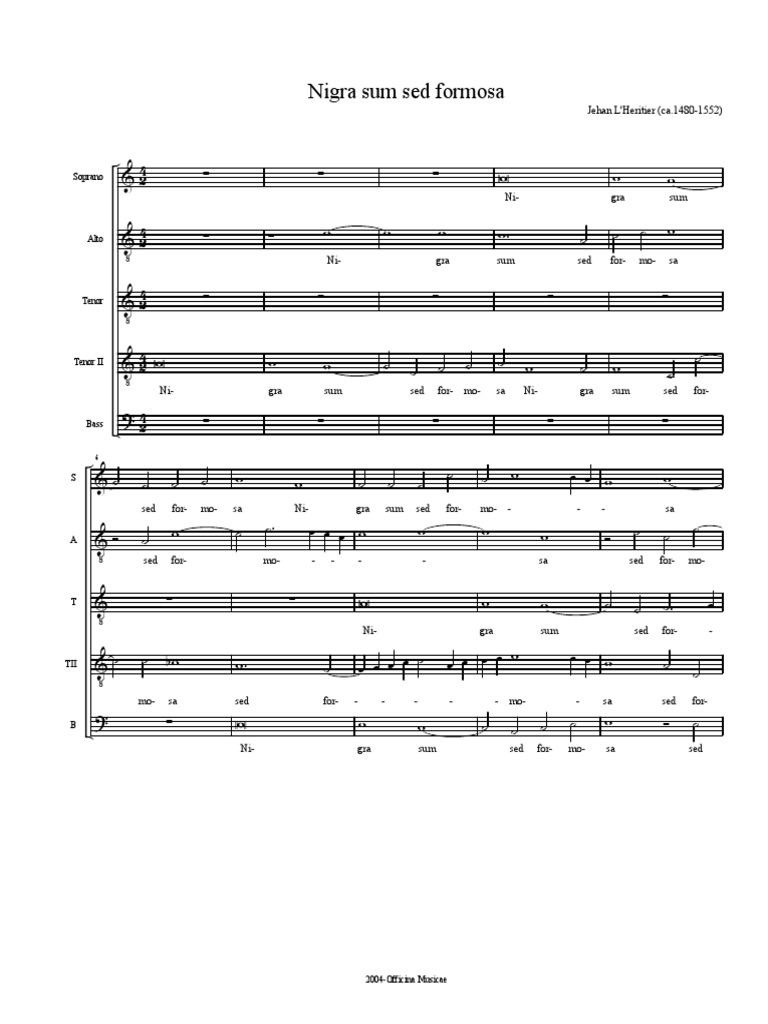 Nigra Sum (L'Heritier) | PDF | Singing | Pitch (Music)