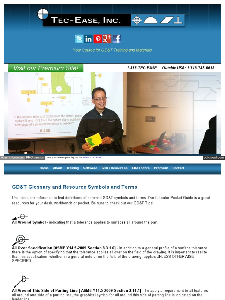 WWW Tec Ease Com GDT Terms PHP | PDF | Engineering Tolerance | Sphere