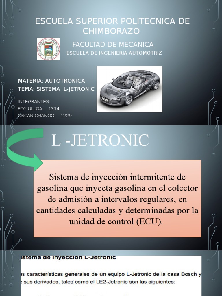 Sistema L-jetronic.1 (1) | Motores | Ingeniería mecánica