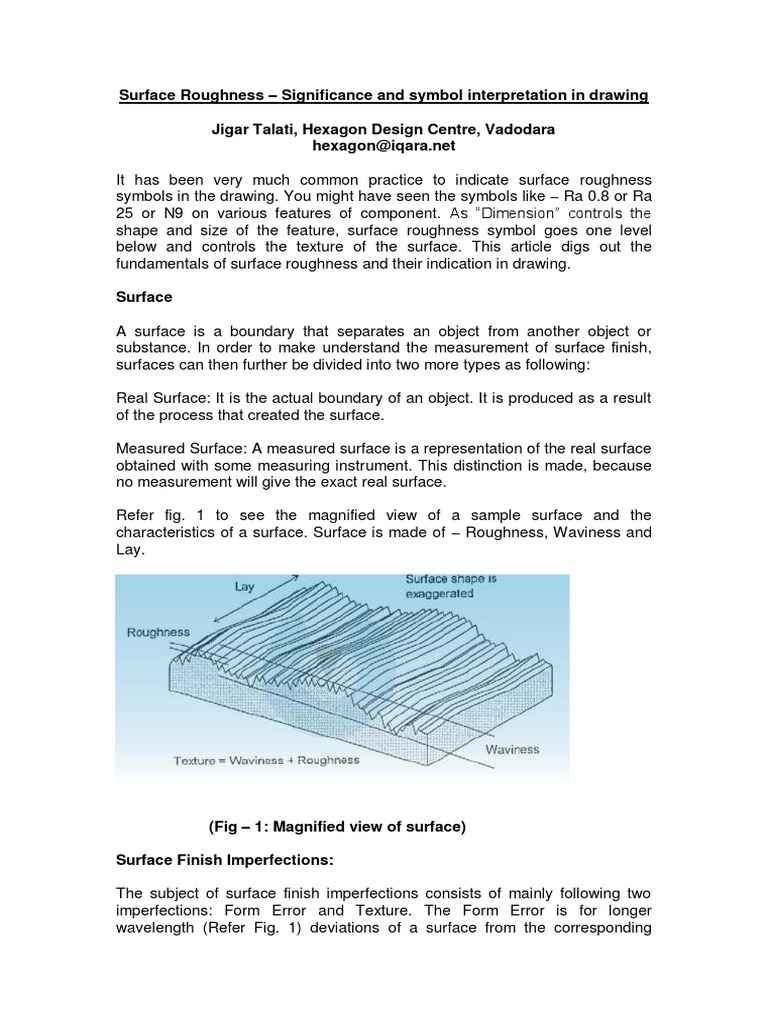 Surface Roughness - Significance and Symbol Interpretation in Drawing ...