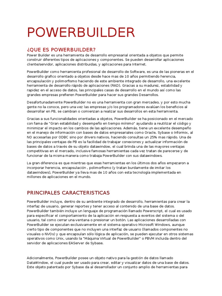 Power Builder | PDF | Ingeniería de software | Informática