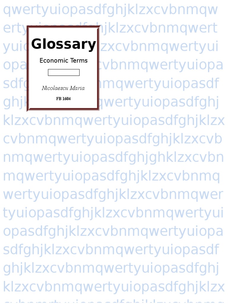 Glossary: Economic Terms | Download Free PDF | Macroeconomics | Taxes