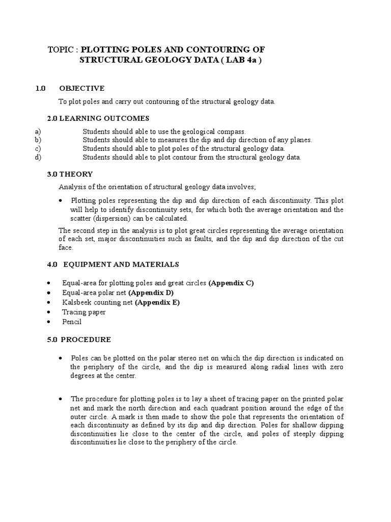 Plotting Poles in Structural Geology | PDF | Structural Geology | Geology