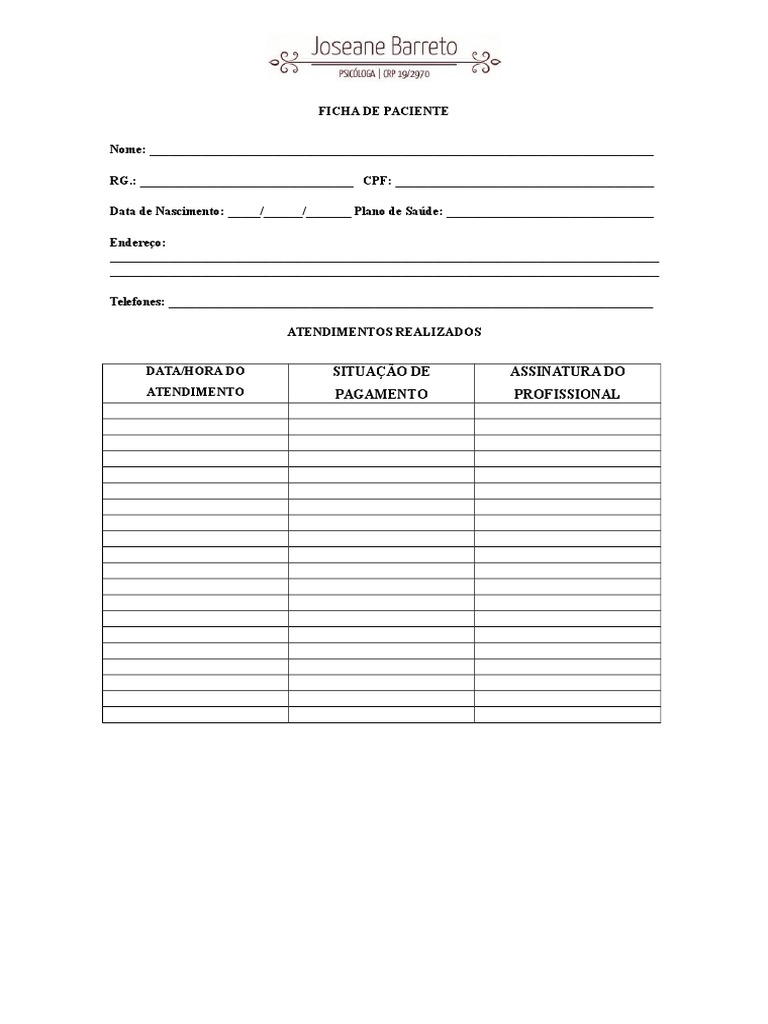 Ficha de Paciente | PDF