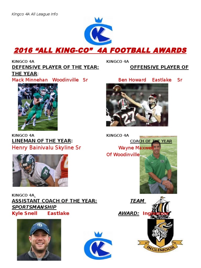 2016 4A and 2A/3A Kingco Football All League Teams | PDF