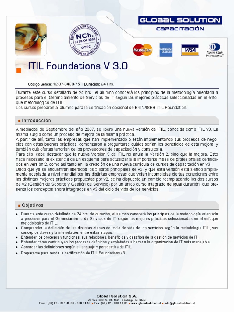 Fundamentos De Itil V3 Pdf Pdf Itil Informática