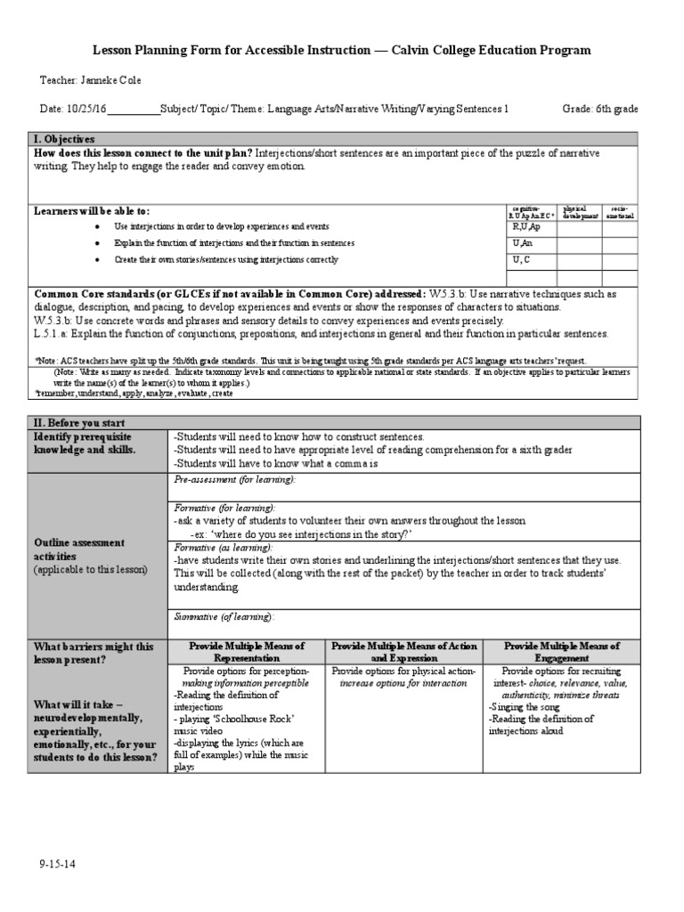Lessonplan1 4 | PDF | Psychological Concepts | Cognitive Science