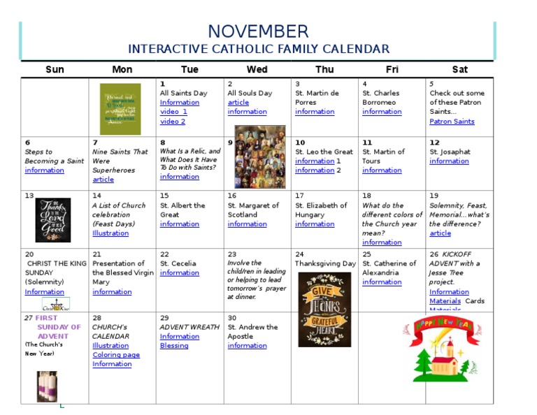 November Calendar | PDF