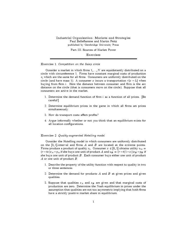 Exercises Part3 | PDF | Economic Equilibrium | Prices