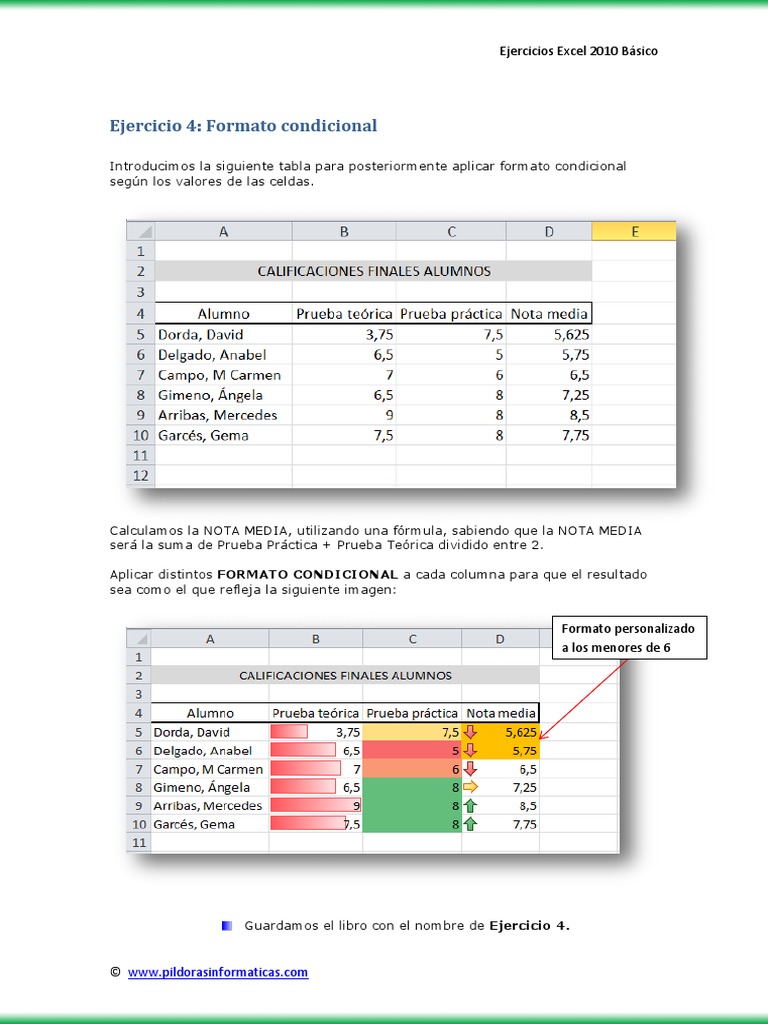 Ejercicio 4. Formato Condicional PDF | PDF