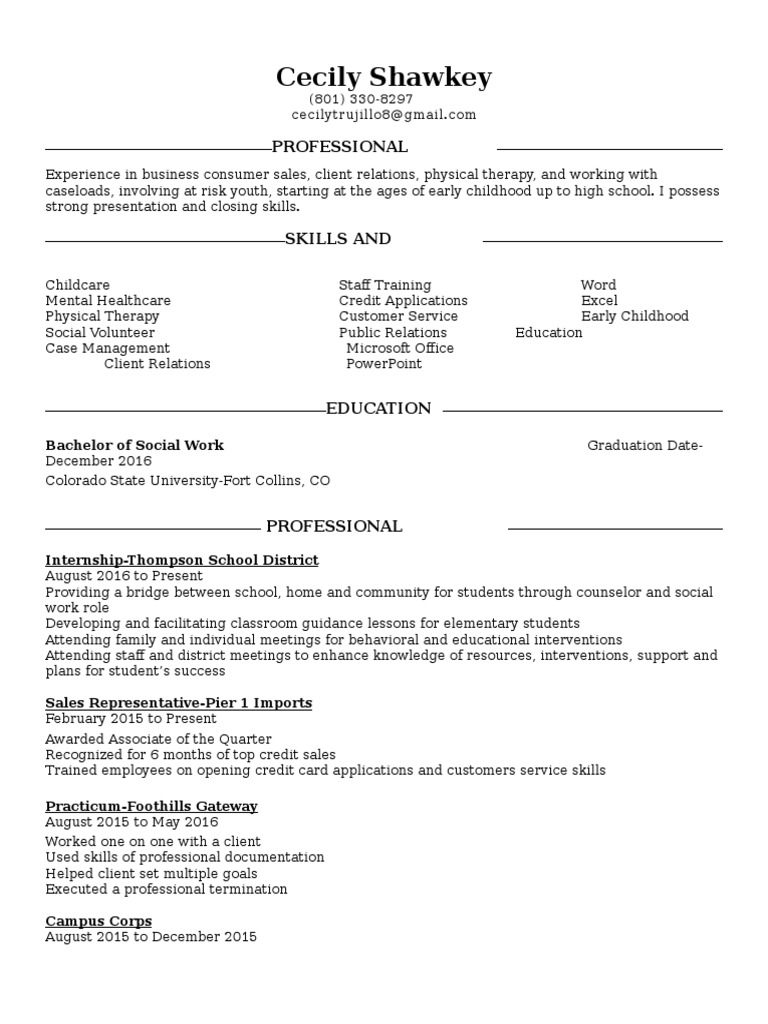 Resume October 2016 | PDF