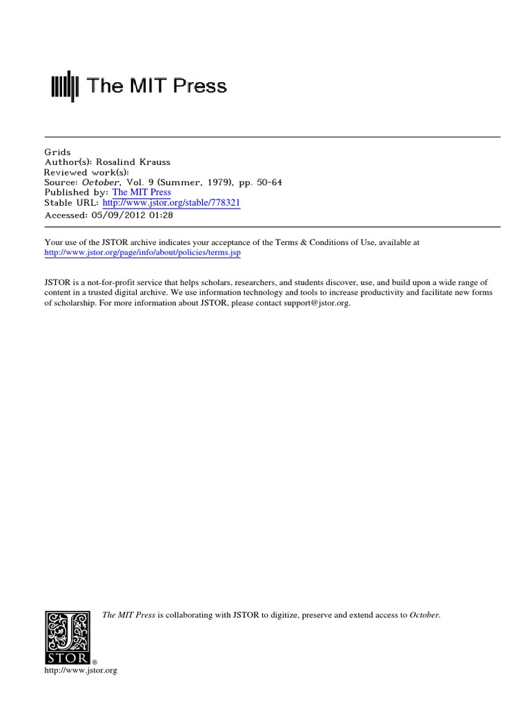 The Grid as Modernist Myth: Spatial and Temporal Symbolism in Post-War ...