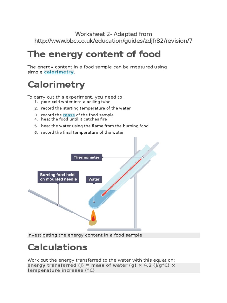 Worksheet 2 | PDF | Heat | Calorimetry