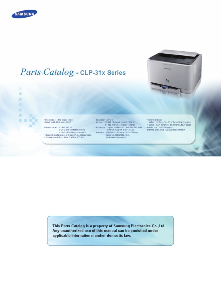 CLP 315 PDF | PDF | Printer (Computing) | Computer Hardware