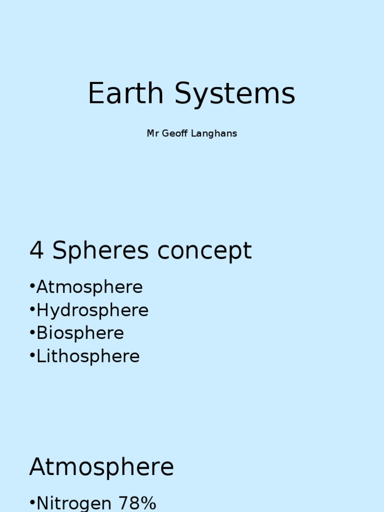 Earth Systems | PDF