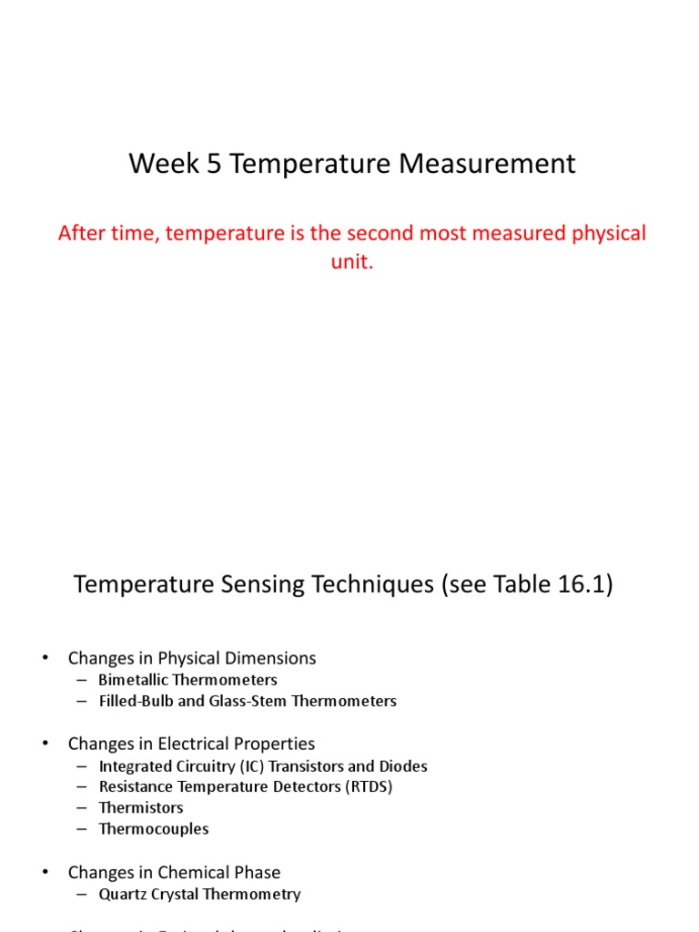 A Comprehensive Overview of Temperature Sensing Techniques | PDF ...
