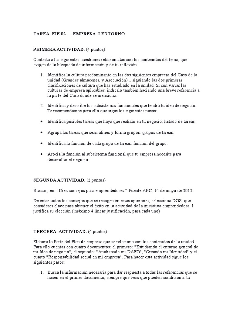 EIE Tarea 1. Enunciados | PDF | Ciencia cognitiva | Cognición