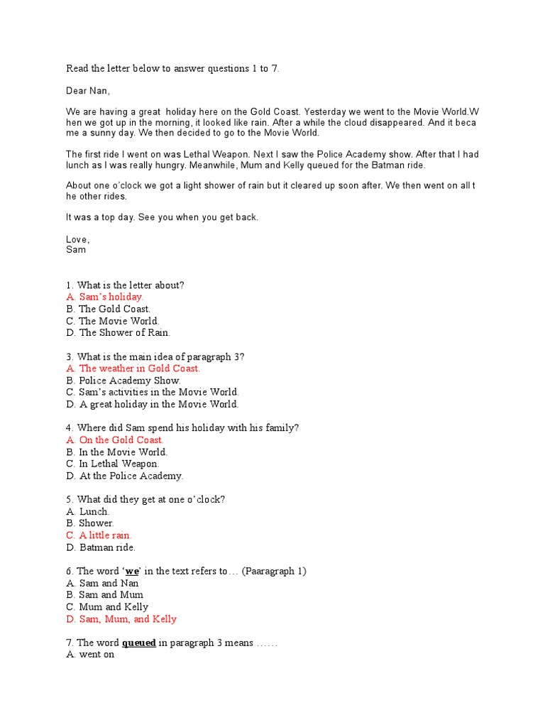 Sam's Holiday Adventures on the Gold Coast | PDF | Travel | Poetry