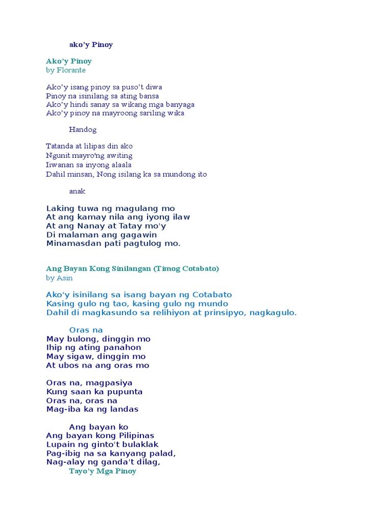 Filipino Folk Song | PDF