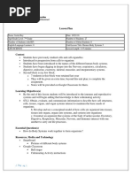 Human Body Systems Lesson Plan 1 | PDF | Bone | Human Body