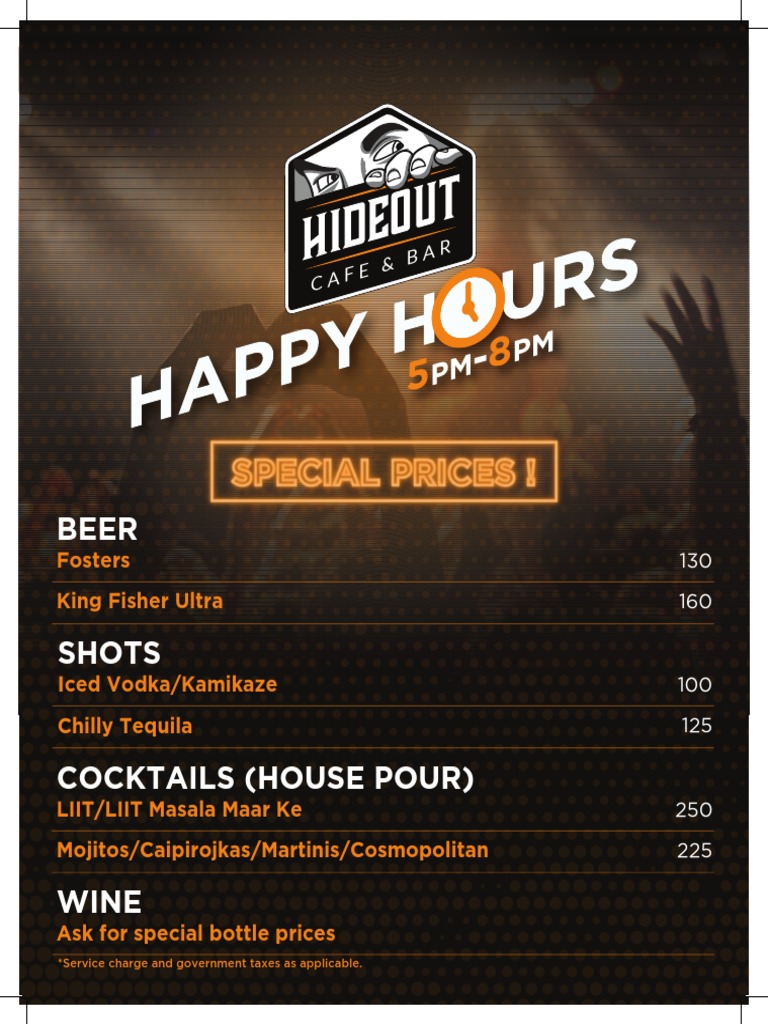 Happy Hour Drink Menu | PDF
