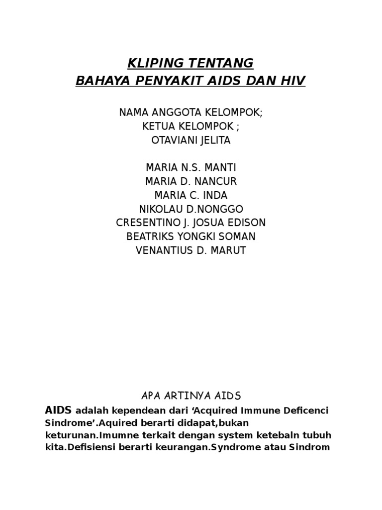 Kliping Penjas Tentang Eich Dan Hiv | PDF | Kesehatan Holistik