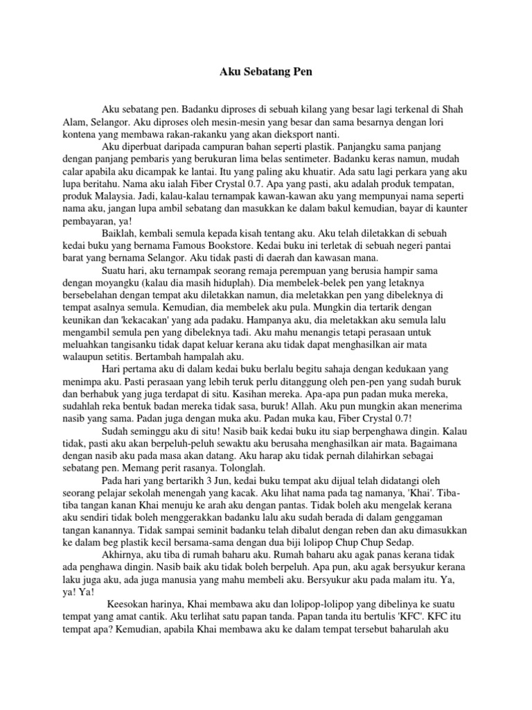 Aku Sebatang Pen | PDF