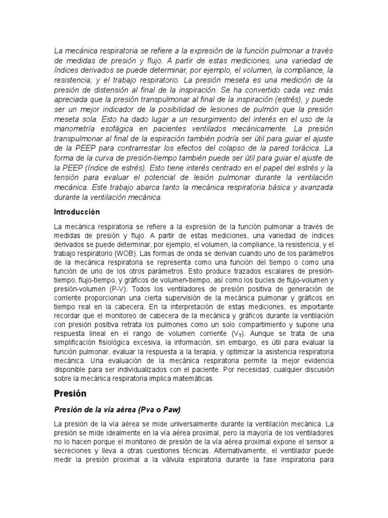 Mecanica Respiratoria Robert Chatburn | PDF | Sistema respiratorio | Pulmón