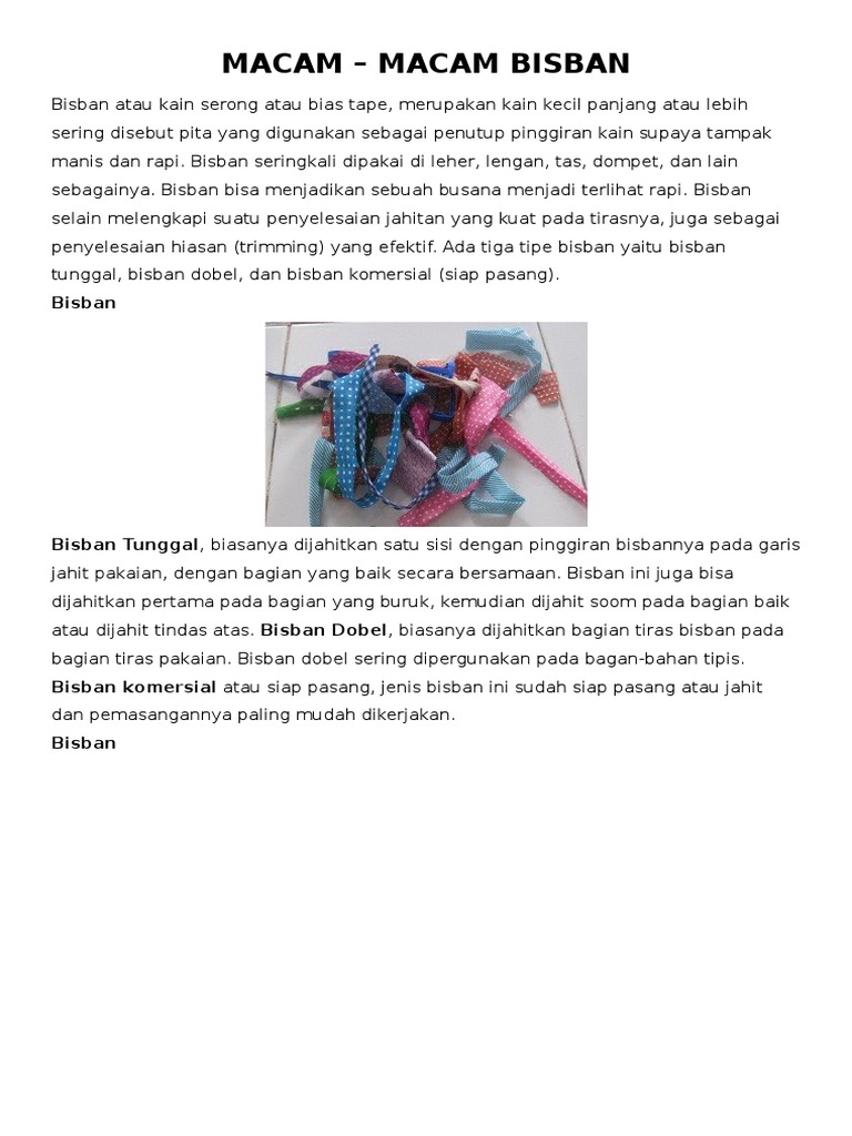 Jenis-Jenis Bisban dan Fungsinya | PDF