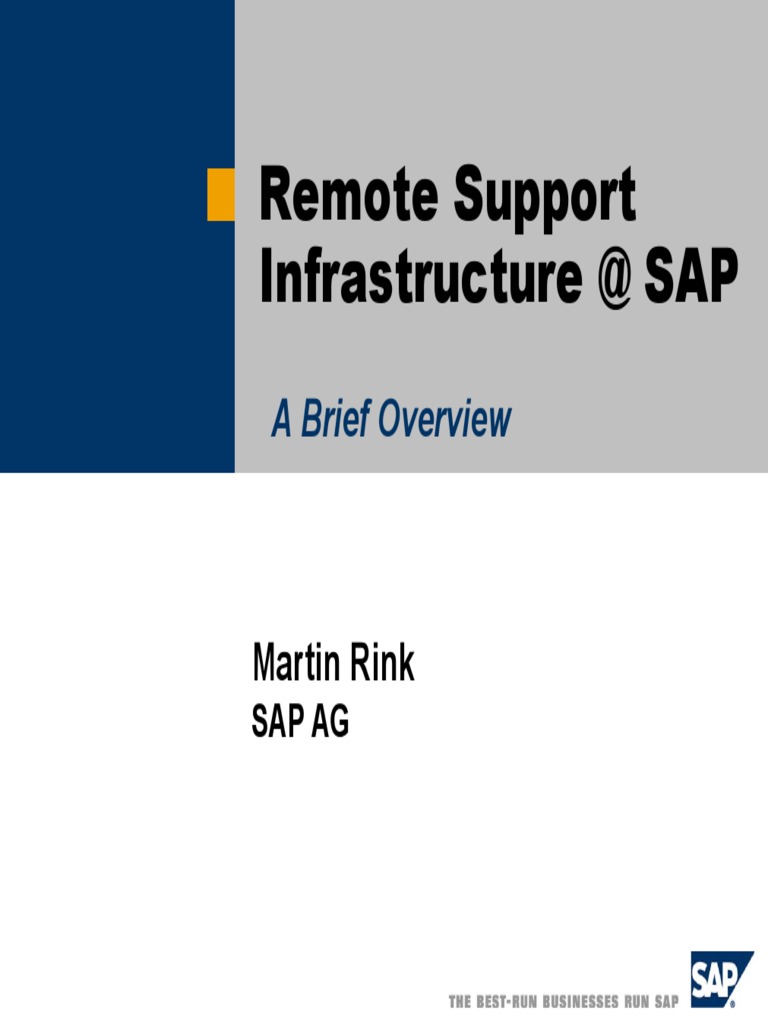 Remote Support Infrastructure at SAP: A Brief Overview | Download Free ...