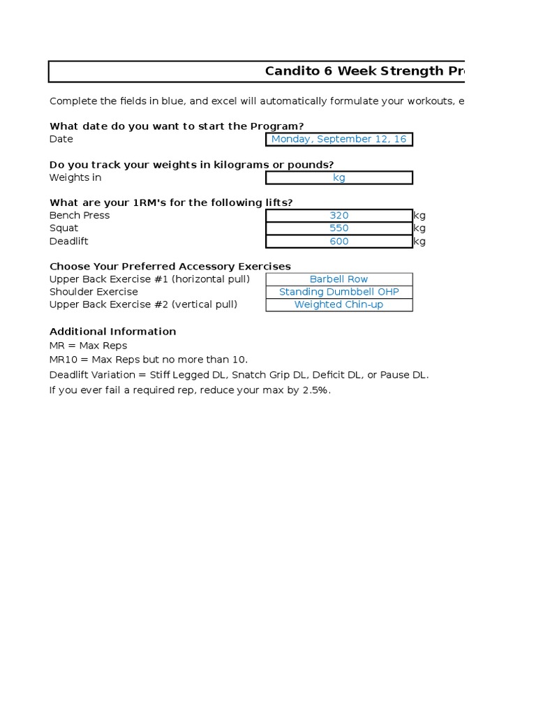 Candito 6 Week Program | PDF | Self Care | Recreation