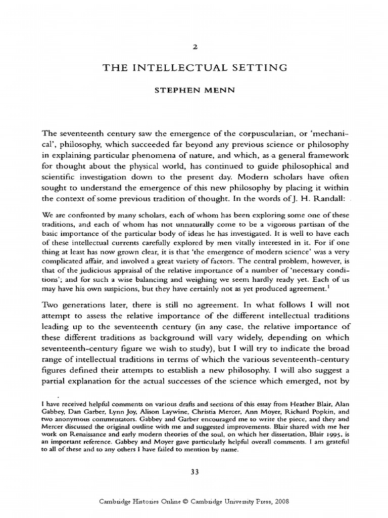 MennIntellectual Setting | PDF | Aristotle | Platonism
