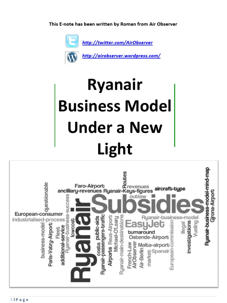 Ryanair Business Model Under A New Light | PDF | Airlines | Low Cost ...