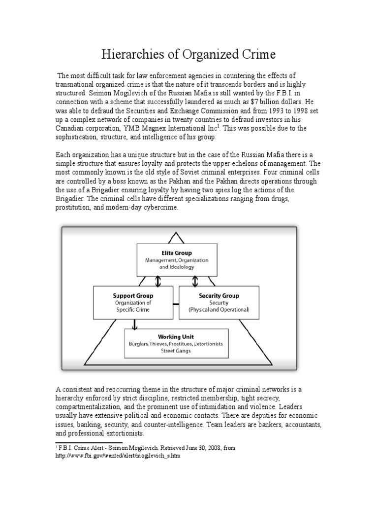 Hierarchy of Organized Crime | PDF | Organized Crime | National Security