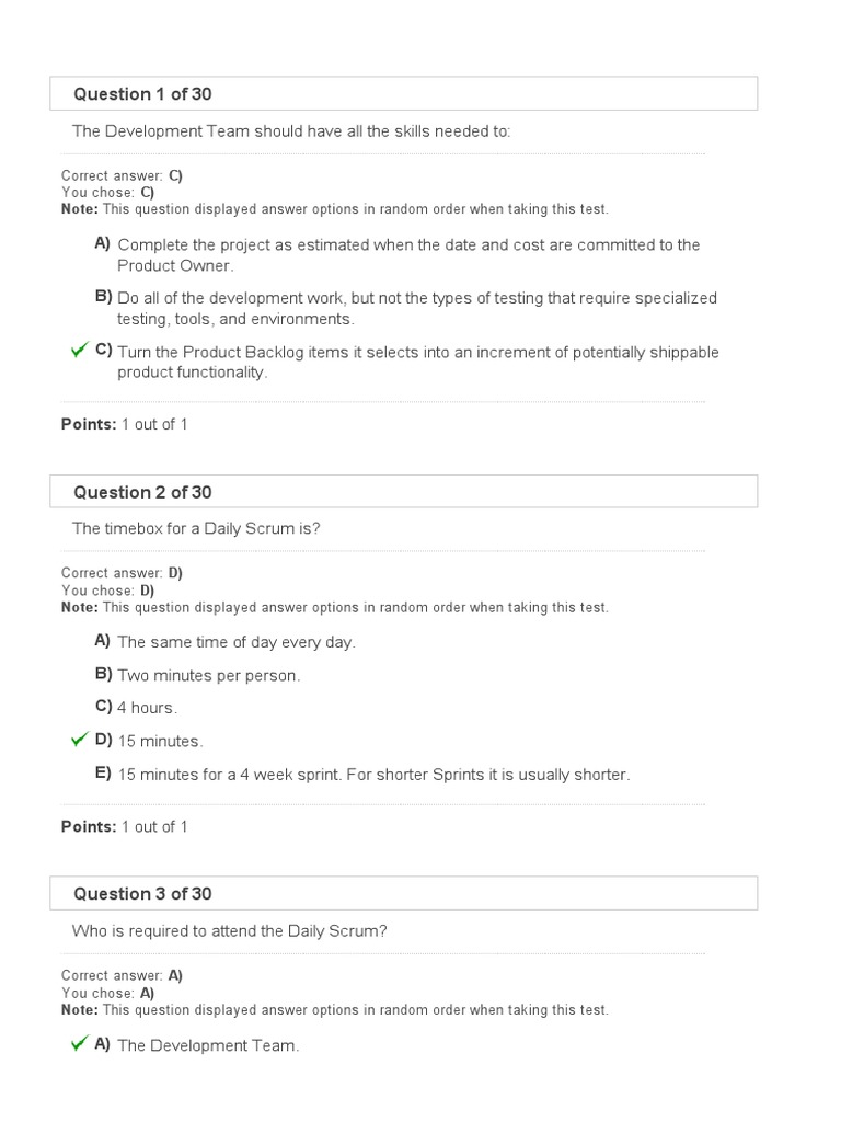 Scrum Exam Questions and Answers Guide | PDF | Scrum (Software ...