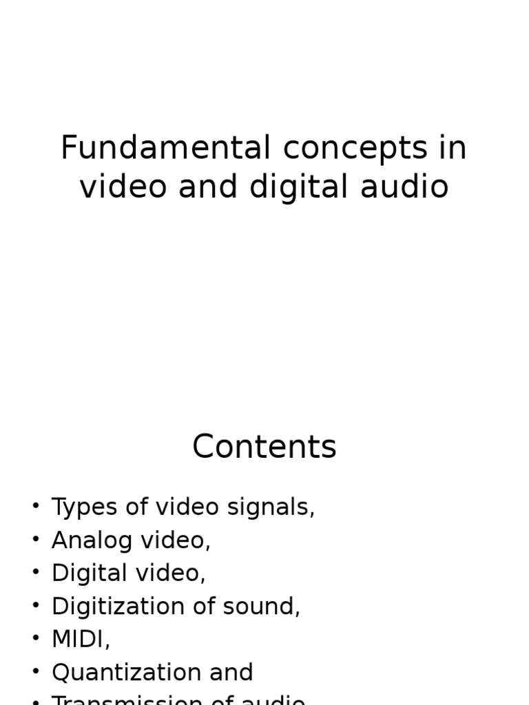 Video and Audio Fundamentals Explained | PDF | Video | Broadcast ...